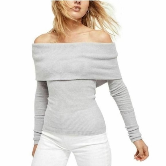 Leith | Sweaters | Nwt Leith Off The Shoulder Light Grey Sweater | Poshmark